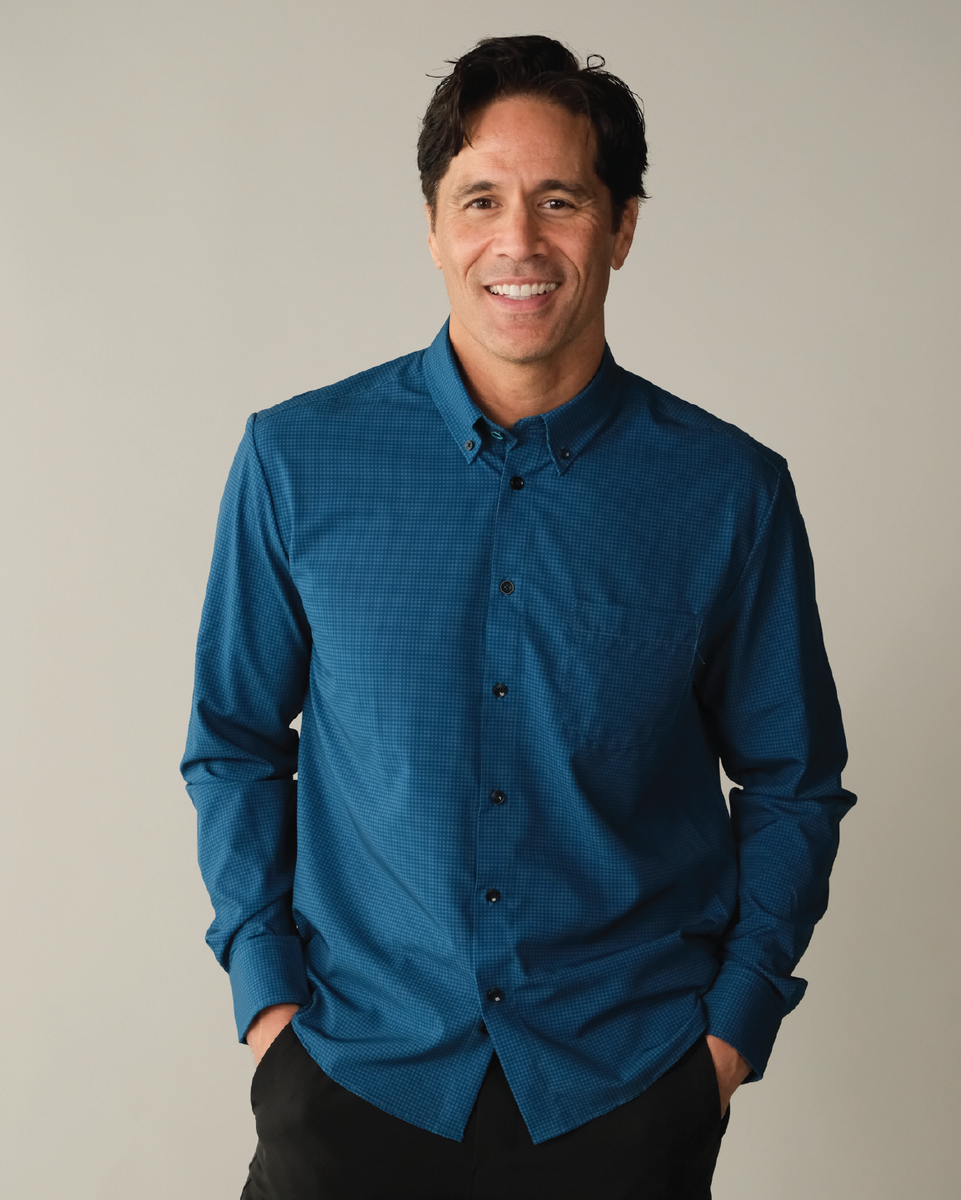 Range Shirt - Dark Blue w/ Navy Check – &Collar