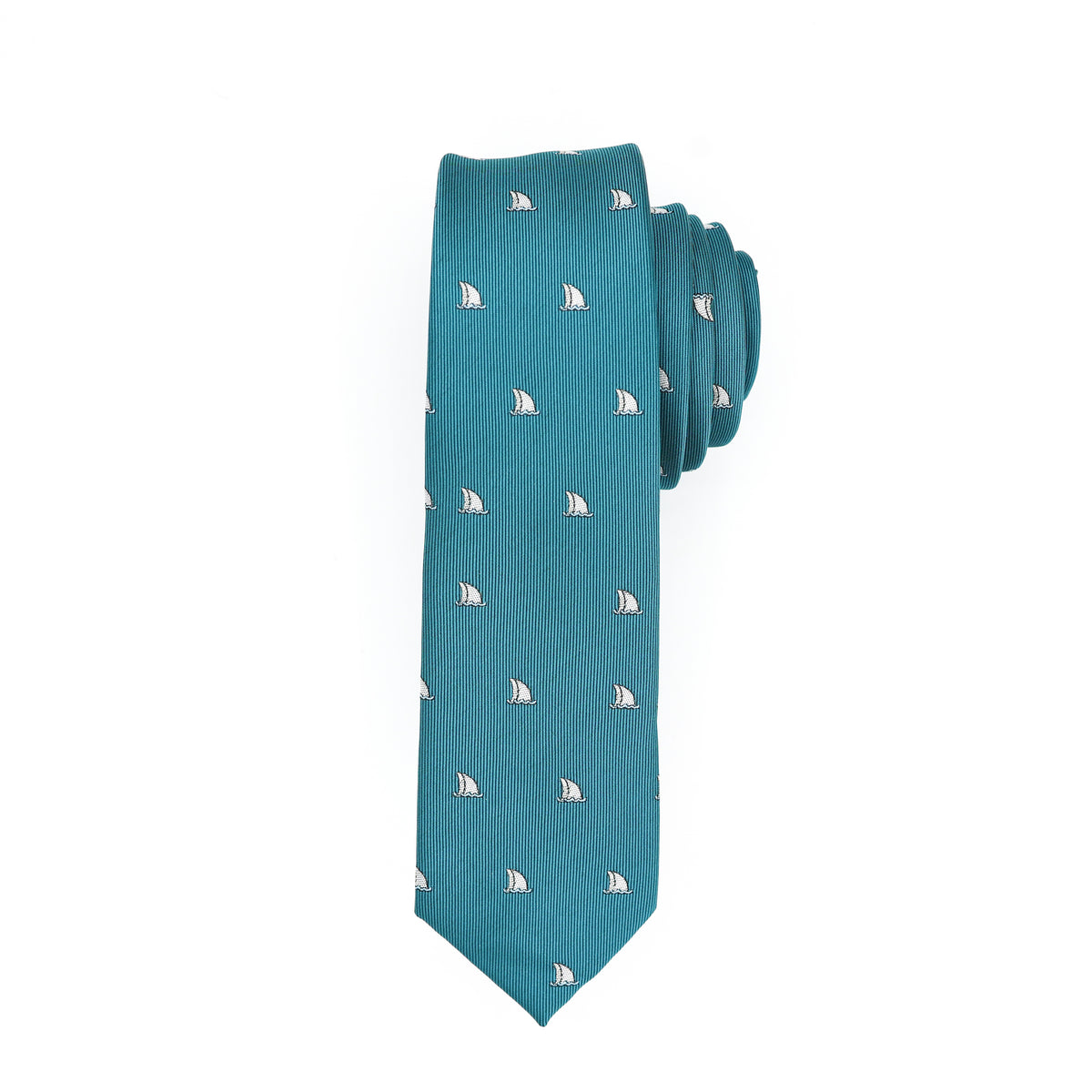 Wallaby Blue Fins Pattern Dress Tie | &Collar